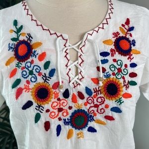 Tops | Bohemian Hand Made Top Hand Embroidery 10 Cotton | Poshmark